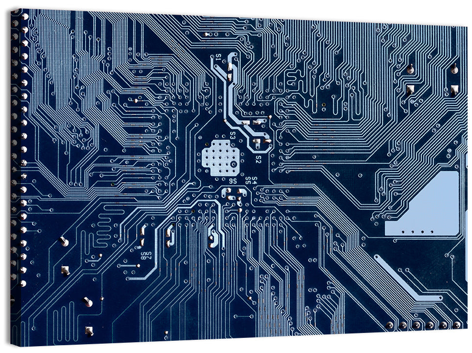 Blue Circuit Board Art
